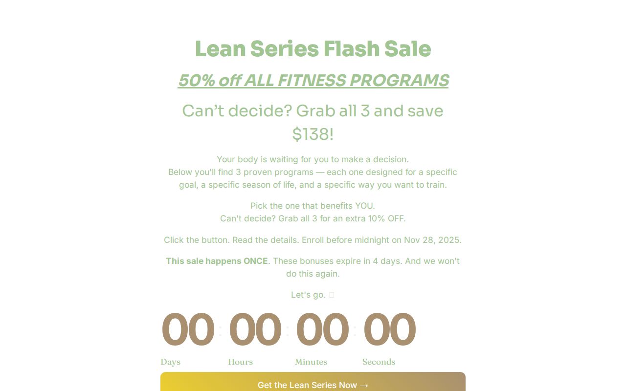 Lean Series Flash Sale